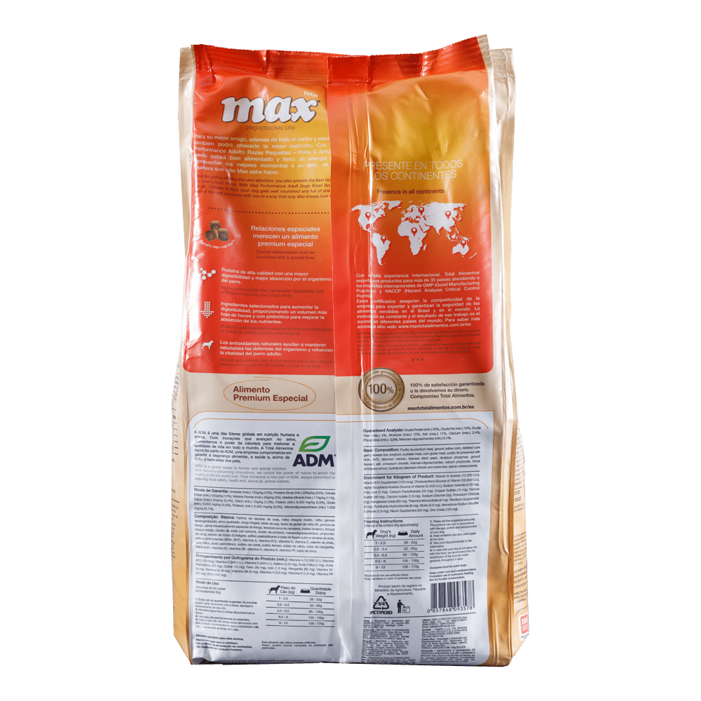 Max Concentrado Razas Pequeñas Performance Pollo 8Kg