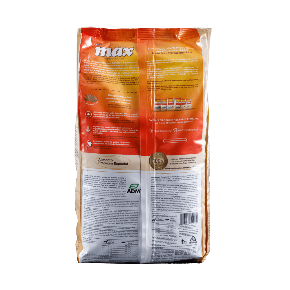 Max Concentrado Adulto Light Pollo y Arroz 2 Kg